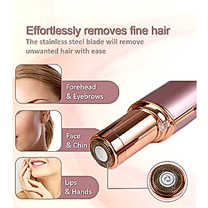 Facial Hair Remover for Women Face,Facial Hair Removal for Women,Women's Shaving & Hair Removal,Lip Hair,Bikini Hair,Armpit Hair, Safe and Painless Rose Gold