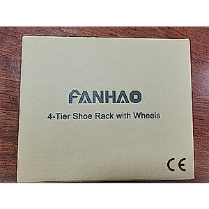 FANHAO 4-Tier Shoe Rack with Wheels, Rolling Shoe Organizer Adjustable Fabric Shoe Shelf Storage Organizer 16-20 Pair, Fits Boots, High Heels, Slippers and More (Bronze)