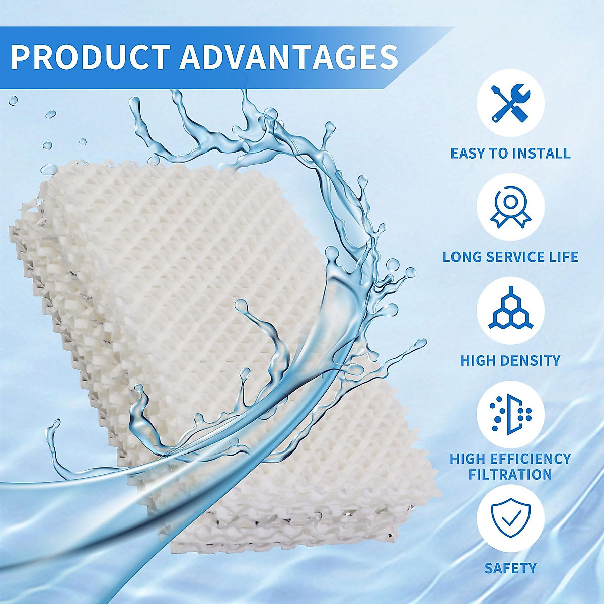 Fbzrnik WF813 Humidifier Filter Replacement for Equate EQ-2119-UL EQWF813, Relion RCM-832 RCM-832N, ProCare PCWF813 PCWF-813 PCCM-840 PCCM-832N Cool Mist Humidifiers Wick Filters (2 Pack)