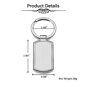 Zysta Custom Keychain llaveros personalizados Photo Keychain Personalized Free Engraving Name Message Colorful Picture Keychains Alloy Renctangle Pendant Keychain Keyring for Men Women Friend