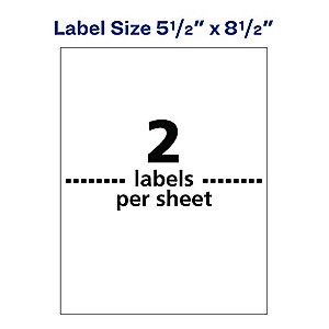 Avery Waterproof Labels, Ultrahold Adhesive, 5.5" x 8.5", Case of 1,000 Labels for Laser Printers (95526)
