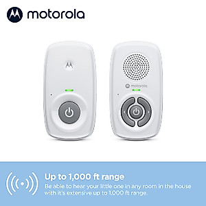 Motorola Nursery AM21 Audio Baby Monitor, 1-Way Audio, 1000ft Range, Sensitive Mic, Volume Control, Portable Parent Unit (AAA Batteries Not Included)