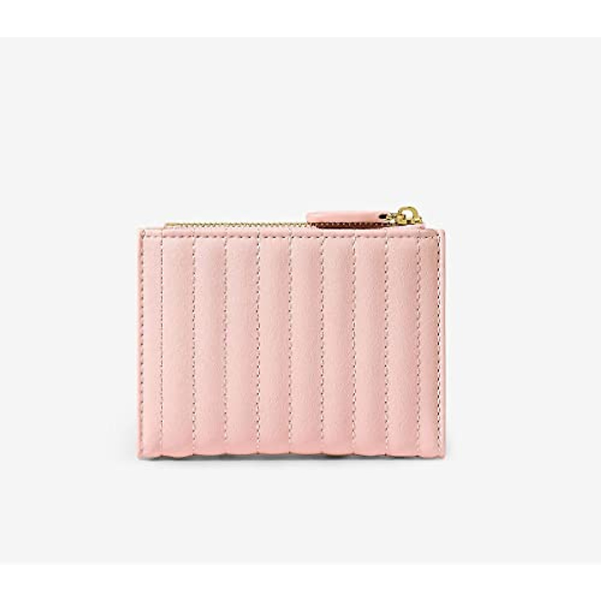 kuifang Girls Cute flowers Print Wallet, Small Tri-folded Aesthetic Wallet, PU Leather Purse Cash Pocket Card Holder ID Window Purse for Women(Pink)
