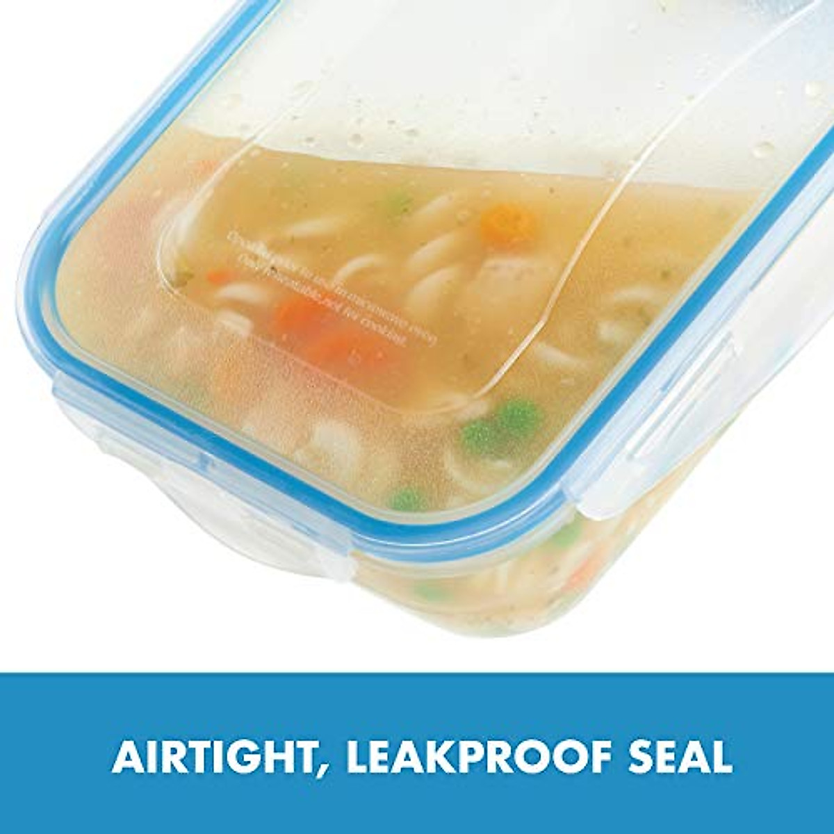 LOCK & LOCK Easy Essentials Color Mates Food Storage lids/Airtight containers, BPA Free, 18 Piece, Clear