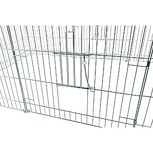 TRIXIE Enclosed Outdoor Run- 55 cu. ft., Galvanized Metal Cage, Portable Pen for Rabbit, Small Animal