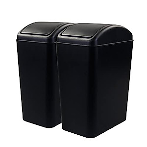 Doryh 16 L Trash Can with Swing Lid, Plastic Kitchen Garbage Can, 2 Packs