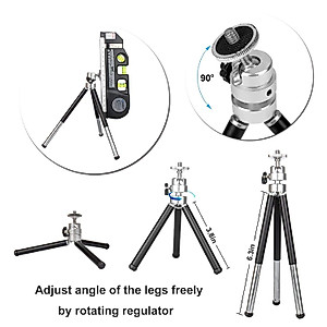 Qooltek Multipurpose Laser Level 8 feet Measure Tape Ruler Adjusted Standard and Metric Rulers for hanging pictures with Metal Tripod Stand