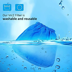 4 Pack VRC5 Cloth Filter for Vacmaster 1.5 to 3.2 Gallon Wet/Dry Vacuums, Craftsman 2&2-1/2 Gal. Shop Vac 916949, 9-16949, Also fit for Armor All AA155 AA256 AA255 2.5 Gallon, MICROLINED