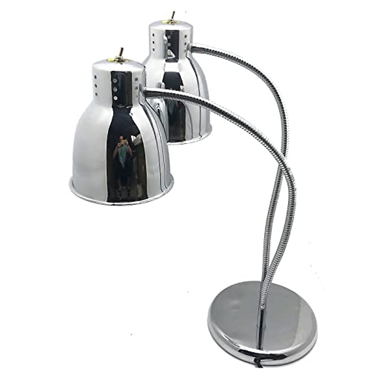 KOUWO Food Heat Lamps with Dual 250w Bulbs Food Warmer Lights Food Heating Warmer Lamp Restaurant Kitchen Buffet Warmer Table (Double Head)