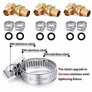 YELUN Solid Brass Garden Hose Repair Connector with Clamps Hose End Repair Kit,Fit for 3/4"Garden Hose Fitting,Male and Female Hose Fittings(3/4"-3 Set)