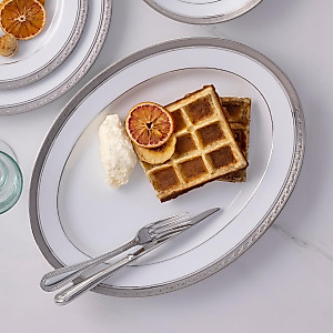 Noritake Crestwood Platinum 14-Inch Medium Oval Serving Platter