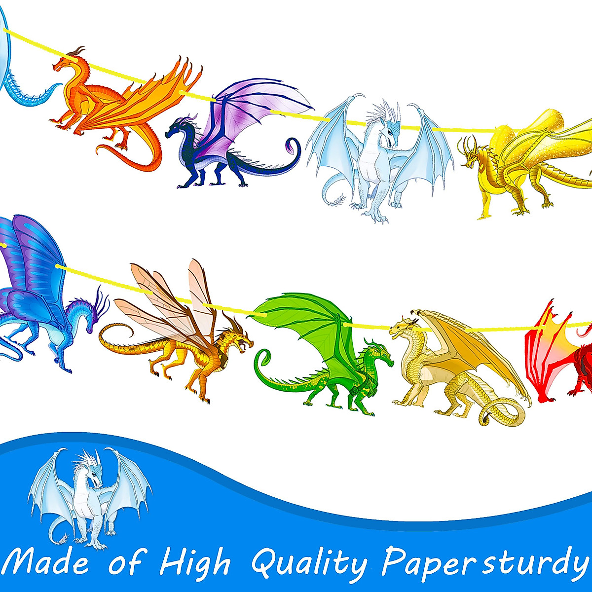 Dragon Birthday Party Banners Dragon Party Gold Happy Birthday Banners Dragon Theme Birthday Party Hanging Decoration for Fantasy Dragon Party Dragon Theme Baby Shower Supplies
