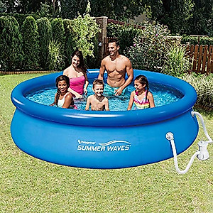 Summer Waves 10ft x 30in Quick Set Inflatable Above Ground Pool with Filter Pump