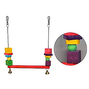 Balacoo Bird Cage Accessories Bird Toy Parrot Swing Perch Wooden Perch Toys for Medium and Large Parrots Cockatoo African Grey Macaws Bird Cage Accessories Bird Toy