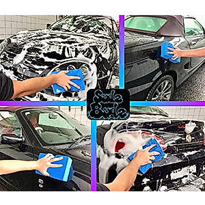 Sudz Budz Premium Jumbo Foam Grid Car Wash Sponge 1pc | Anti-Marring Sponge for Soap and Rinseless Washing | Cross-Cut, Easy Grip, Large Sponge | Durable, Soft, Scratch-Free Car Cleaning and Detailing