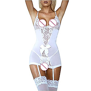 Zzalalana Sexy Lingerie for Women Naughty Role Playing Sex Items for Women Pleasure Sex Handcuffs for Adult Couples Sex Game B435 White