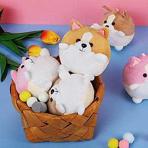 Skylety 12 Pcs 5" Mini Dogs Stuffed Bulk Animal Puppy Party Favor Cute Soft Plush Dog Toy Valentines Gift for Kids Classroom(Cute Style)