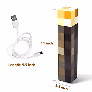 Saderoy Light-up Wall Torch - Batteries & USB Pluggable Night Lamp - Hand Held or Wall Mount Lighting Torch, FL-HTXYQ