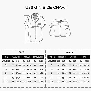 U2SKIIN Silk Pajamas for Women Shorts Set, Short Sleeve Women Satin Pajamas Sleepwear Button Down Pjs Set Two-piece(Grey, XL)