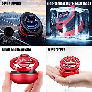 Bontand Interstellar Crystal Ball Car Air Freshener Solar Energy Double Ring Rotating Fragrance Gift Car Perfume Decoration (Silver)