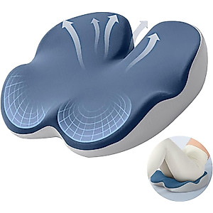 Seat Cushion, Memory Foam Chair Cushions Non-Slip Office Chair Cushion, Car Seat Cushion, Sciatica & Back Coccyx Tailbone Pain Relief for Office/Home Chair Computer Desk Wheelchair Car