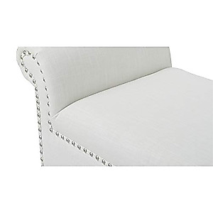 Jennifer Taylor Home Kathy Roll Arm Entryway Accent Bench, Bright White Polyester