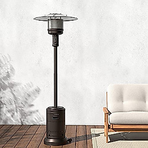 Amazon Basics 46,000 BTU Outdoor Propane Patio Heater with Wheels, Commercial & Residential - Sable Brown