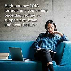 Garden of Life Dr. Formulated Once Daily 1000mg DHA Fish Oil + DPA in Triglyceride Form Softgels, Single Source Omega 3 Supplement for Ultimate Eye, Brain & Heart Health, Lemon, 30 Count