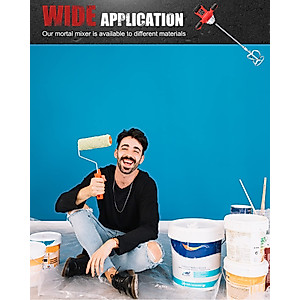 SILVEL Cement Mixer, 2300W Handheld Electric Concrete Mixer, Portable Mortar Mixer with 6 Adjustable Speed, 110V Mud Mixer for Mixing Mud, Cement, Mortar, Paint, Fodder