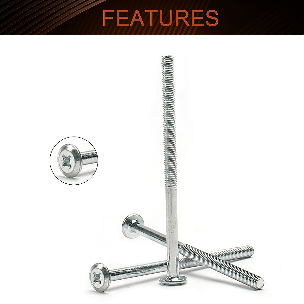 MroMax 10pcs M6-1 x 100mm Flat Head Machine Screws, Extra Long Phillips Head Bolts, Carbon Steel Screw Half Thread, Metric, Replacement Screws for Double Bed Furniture TV Rack Wall Hanging