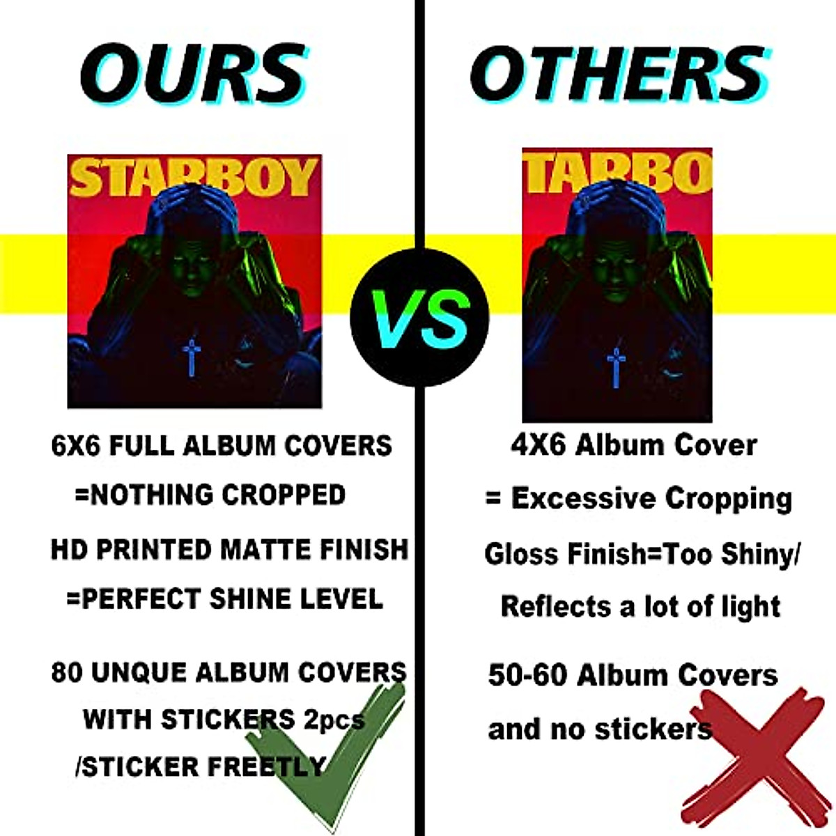 HyeeMiZine 80 Pcs Posters Wall Collage Kit,Big Album Cover Posters,Posters for Room,Music Posters,Rap Posters,Rapper Posters,Wall Posters,Cool Posters for Bedroom,Album Music Posters for Room 6x6 Inch