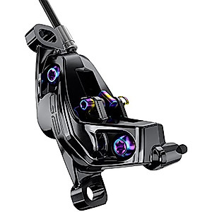 SRAM G2 Ultimate Disc Brake and Lever - Front, Post Mount, Carbon Lever, Titanium Hardware, Gloss Black with Rainbow Hardware, A2