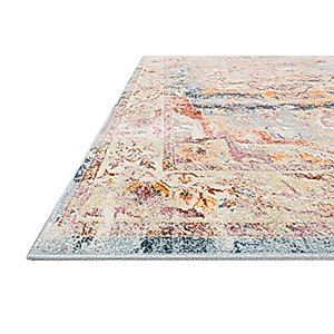 Loloi CLARA Area Rug, 5'-3" x 7'-7", Sunset/Ivory