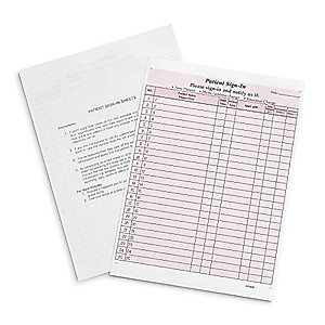 Blue Summit Supplies 125 Patient Sign in Sheets, Carbonless 3 Part Forms with Peel Away Adhesive Labels, HIPAA Compliant for Privacy in Doctor, Medical, Dental Office, Burgundy, 125 Pack