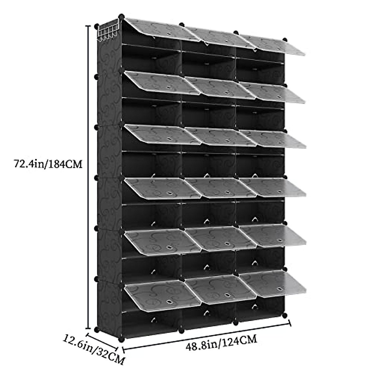MAGINELS 72-Pair Shoe Rack Organizer DIY Storage Cabinet Shelf for Entryway, Closet,Black