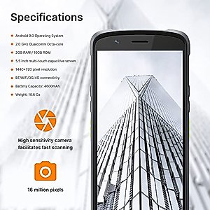 IDWare 9000 Handheld ID Scanner - ID, Drivers’ License, Age Verification & Passport Scanner with Veriscan Premium Software - Sync Multiple Devices
