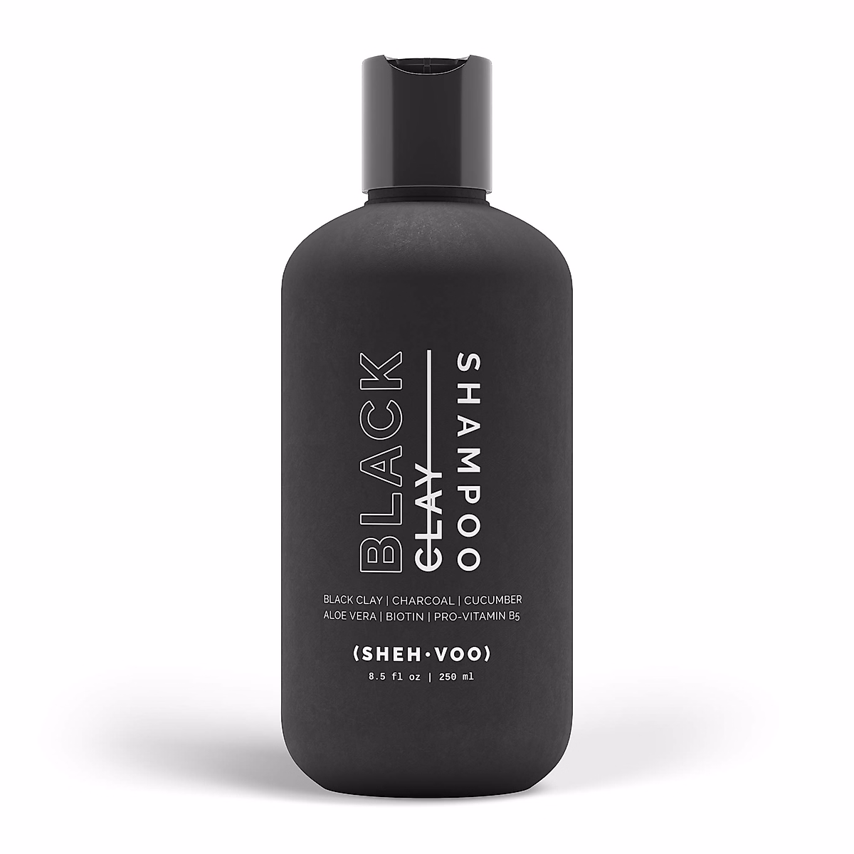(SHEH•VOO) Black Clay Shampoo - Hair Thickening Shampoo with Biotin (8.5 fl oz)