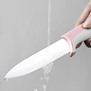 YUSOTAN Ceramic Paring Knife - 4-Inch with Sharp Ceramic Blade and Unique Hippopotamus Cover - Handle Fruit and Vegetables Kitchen Knife (Pink)