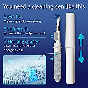 Bluetooth Headphone Cleaning Pen, Earbud Headphones Cleaning Kit with Dust Brush, Cleaning Tool for Cleaning Dust from The Crevices of Headphones, Bluetooth Headphone Cases, Keyboards, and Cameras