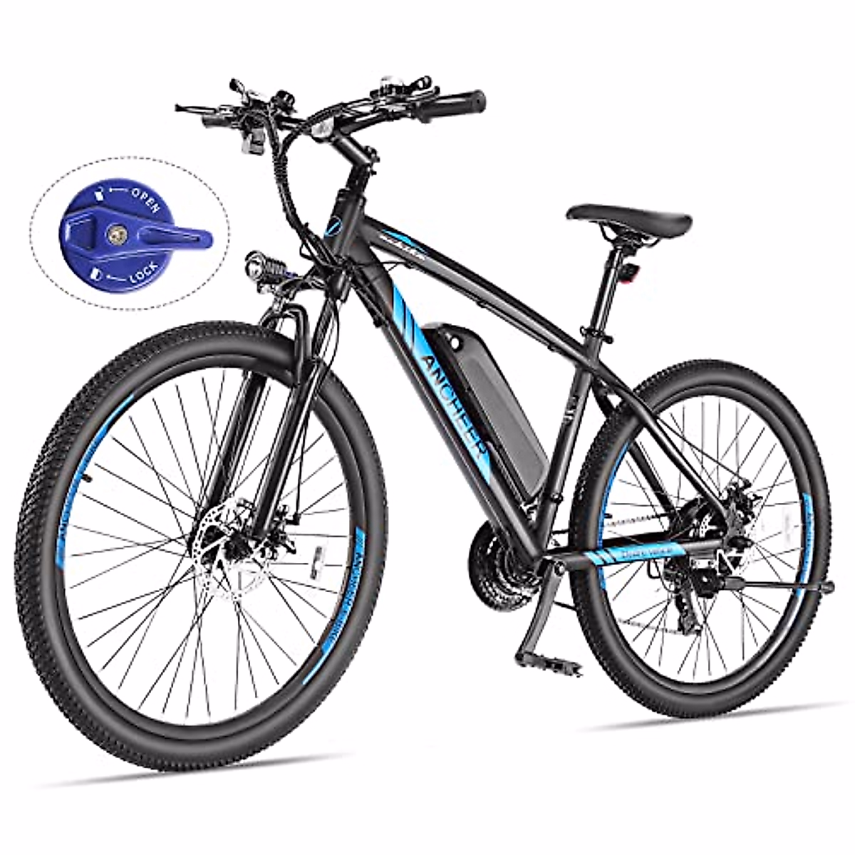 ANCHEER 500W Electric Bike 27.5'' Adults Electric Commuter Bike/Electric Mountain Bike, 48V Ebike with Removable 10/10.4Ah Battery, Professional 21 Speed Gears