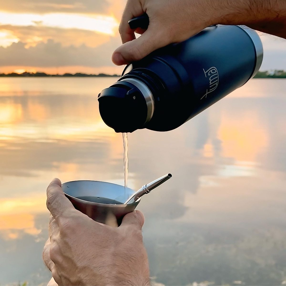 Complete Yerba Mate Kit - 1.2L Thermos With Mate System, Cup, Clip Spout, Straw (Bombilla), and FREE Backpack - Premium Stainless Steel Set To Go