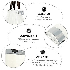 60Pcs drawstring garbage bag white trash bin compost garbage bin mini trash bags small garbage bags plastic trash bag 4 gallon trash bag Household Trash Bags Strong Garbage Bags