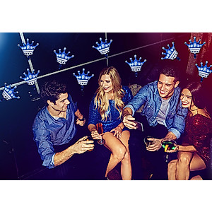 10PCS Blue Silver Mini Crown Balloon for Anniversary Wedding Birthday Aluminum Foil Balloons Bridal Shower Party Decorations for Woman Girl