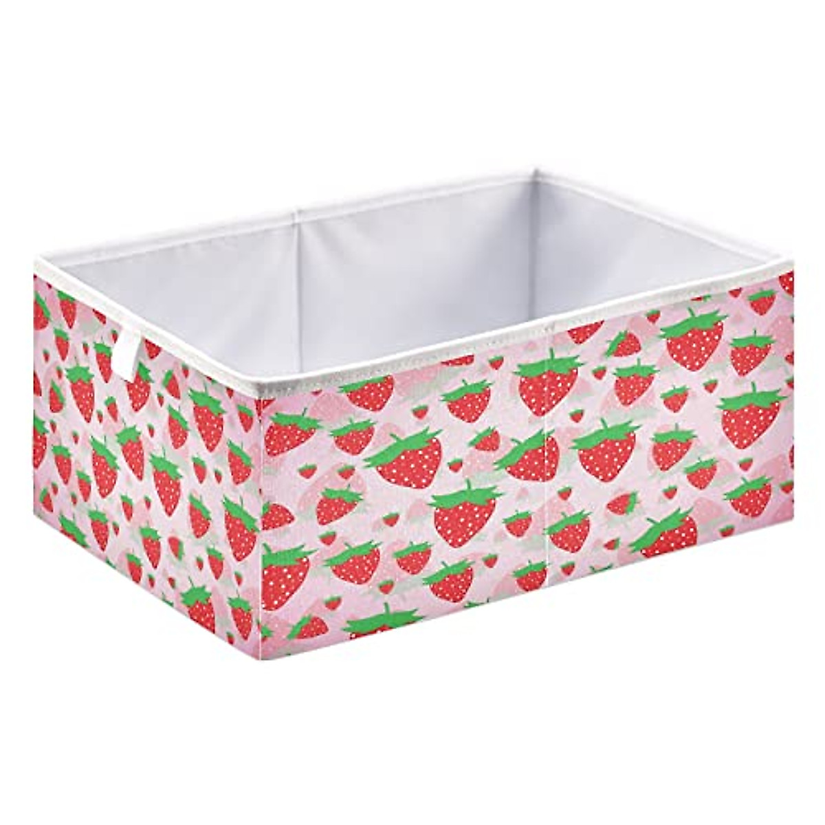 Kigai Strawberry Cube Storage Bins - 11x11x11 in Large Foldable Cubes Organizer Storage Basket for Home Office, Nursery, Shelf, Closet