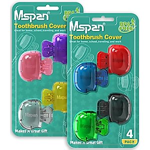 Mspan Toothbrush Head Cover Cap: Tooth Brush Protector Clip Compatible with Oral-B Philips Colgate AquaSonic - 8 Packs