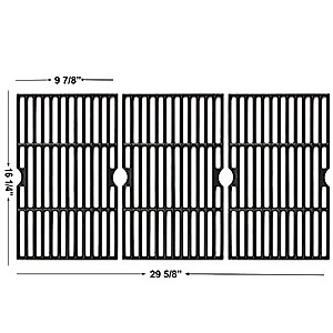 Hisencn Grill Grates Replacement for DGF510SBP, DGF510SSP, DGF510SSP-D, Uniflame GBC1059WB, GBC1059WE-C, Cast Iron Cooking Grid For Backyard Grill BY12-084-029-98 and Other Gas Grill Models, 16 1/4 in