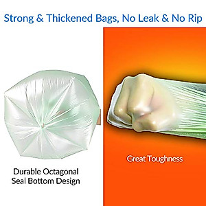 Biodegradable Trash Bags 13 Gallon for Kitchen Tall Trash Can, 0.97 Mil Thicken Large Garbage Bags Recycling Lawn Trash Can Liner Green 60 Counts