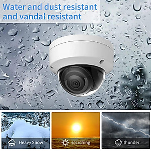 Hikvision IP Camera 8mp DS-2CD2183G2-I 2.8mm Lens AcuSense Vandal WDR Fixed Dome Network Camera PoE Camera,IR 30m,H.265+,IP67,IK10,International Version