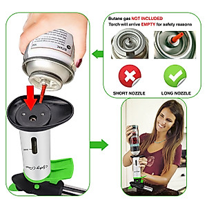 Spicy Dew Blow Torch - Creme Brulee Torch - Refillable Professional Chefs Culinary Kitchen Torch with Safety Lock and Adjustable Flame - Micro Butane Torch with Fuel Gauge - Cooking Food Torch