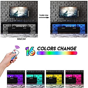 SANYOAC Black Stand for 55/60/65/70/75+ Inch Led TV, Modern Entertainment Center with Storage and Shelves for Video Gaming, Living Room Bedroom